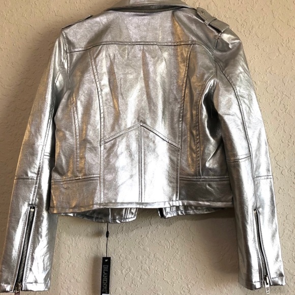 Blank NYC | Jackets & Coats | Blank Nyc Metallic Silver Moto Jacket ...
